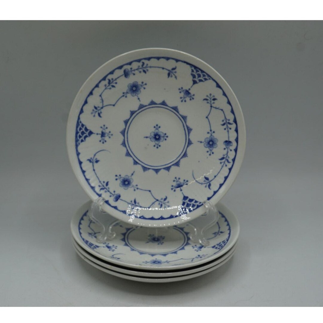 Furnivals England Denmark Blue & White Floral Plates Set of 4 ...