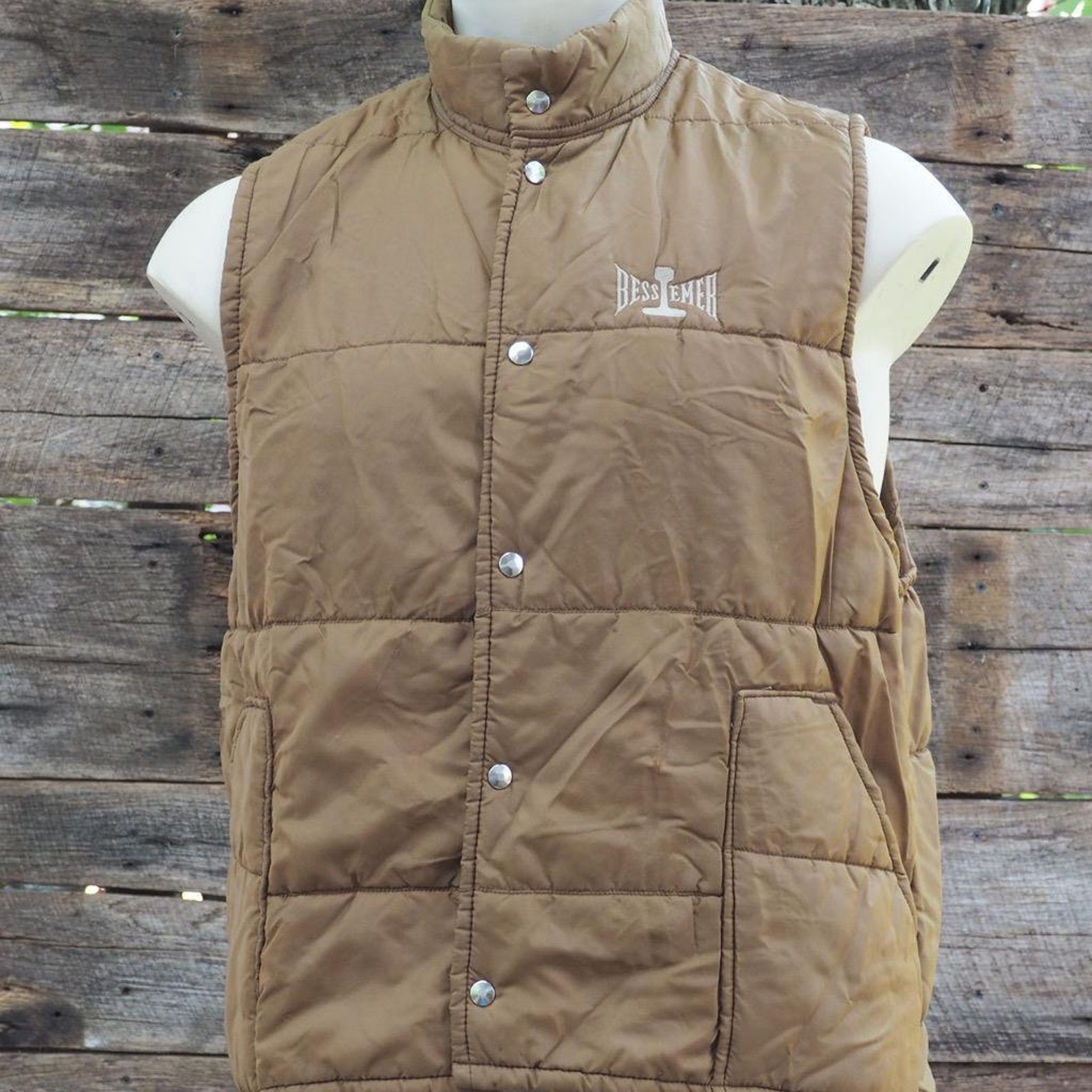 Vintage Dunbrooke Pla-jac Bessemer Railroad Mens Brown Vest Jacket Size ...