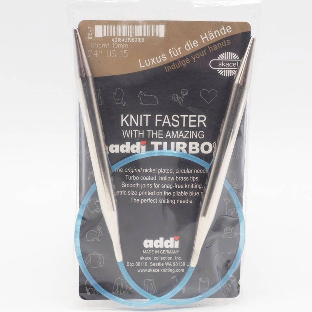 Addi Knitting Needle Turbo Circular Skacel Exclusive Blue Cord 24 Inch ...