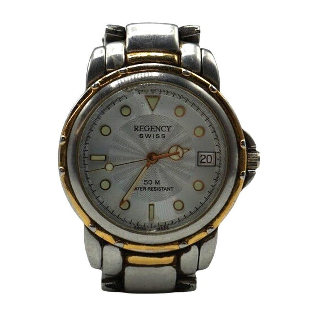 Regency Swiss Mens Calendar Watch Quartz Analog Two Tone New Battery - Etsy