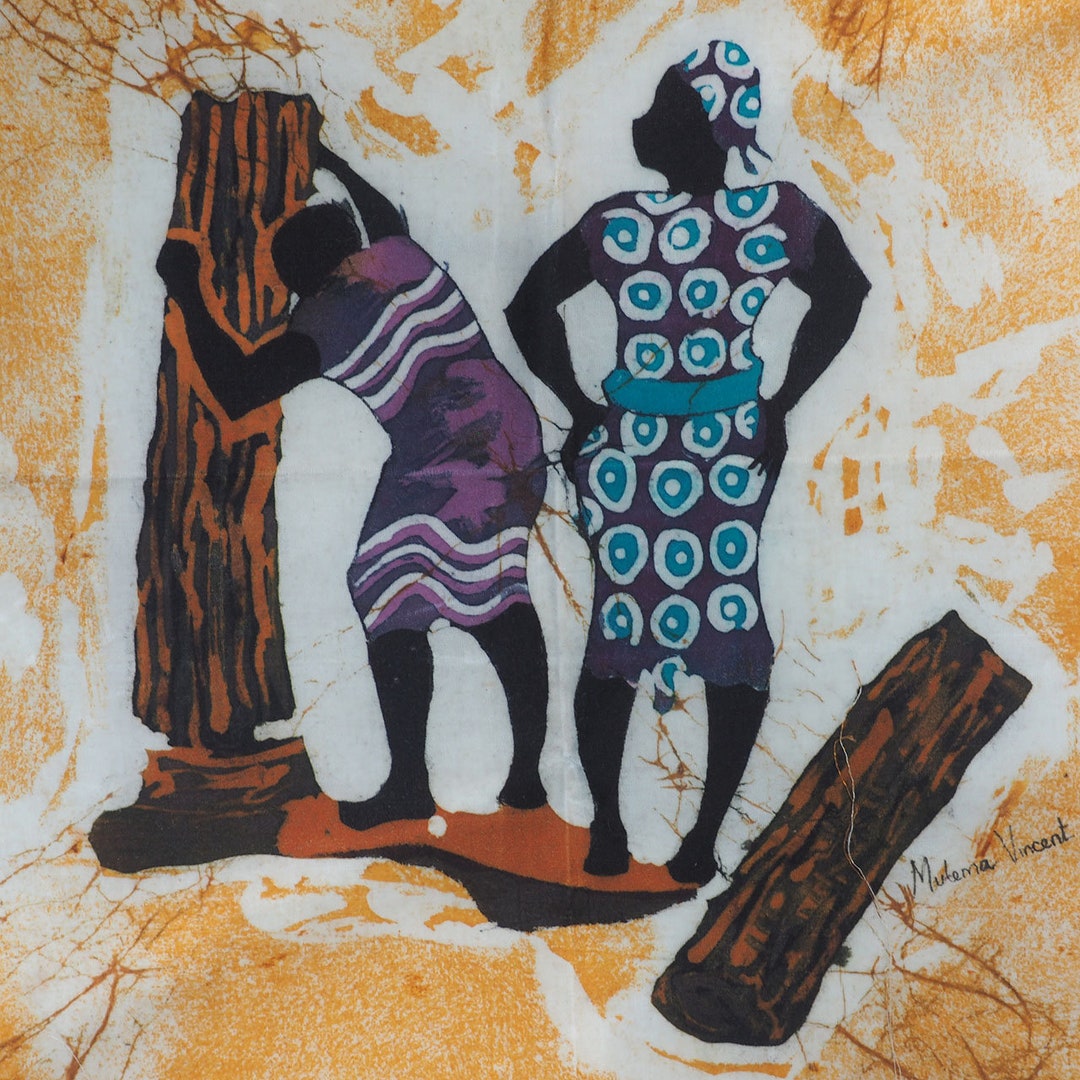 African Fabric Painting Folk Art Vincent Mutema Artist - Etsy
