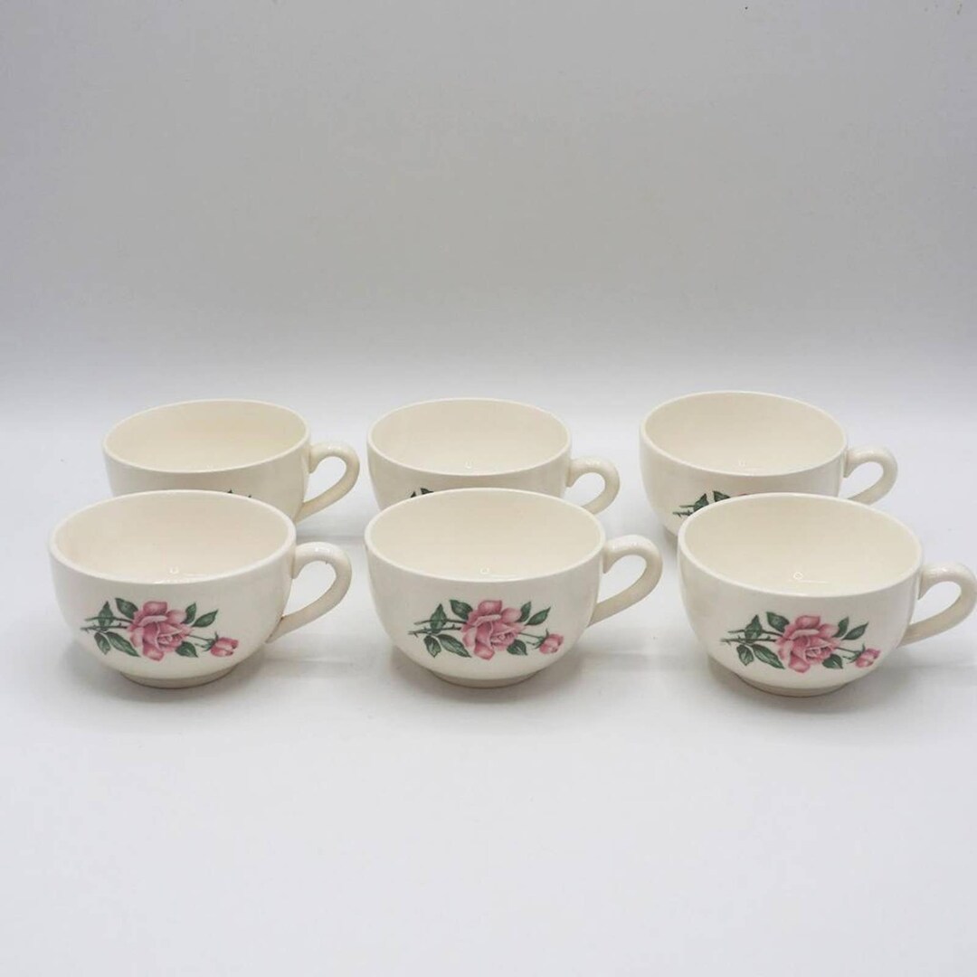 Floral Rose Tea Cup Made in USA Set of 6 - Etsy