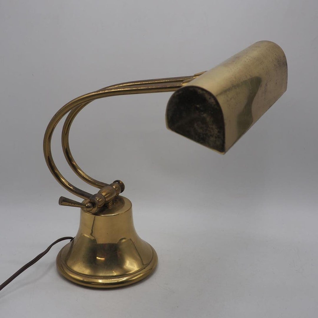 Brass Tone Desk Lamp Underwriter Banker - Etsy
