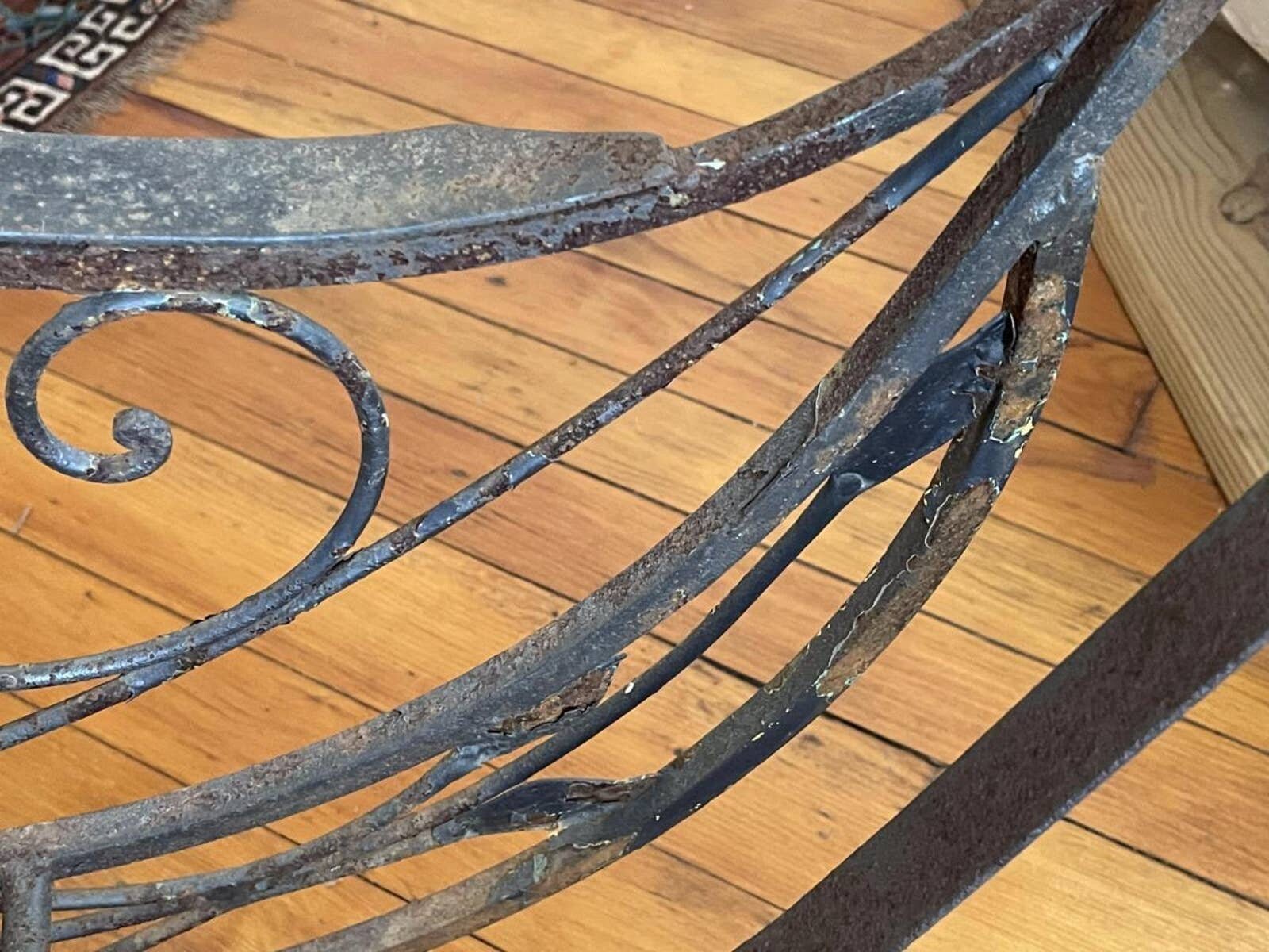 Wrought Iron Lounge Chair Scroll Arms Antique - Etsy