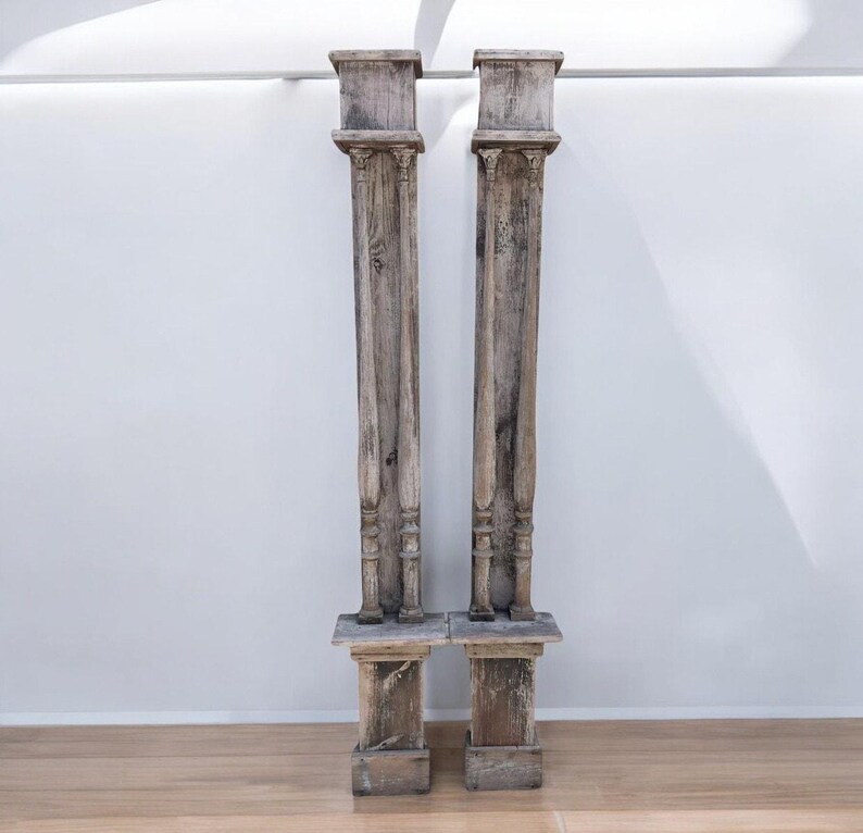 Wood Building Columns Pair 1800's Architectural Salvage Antique - Etsy