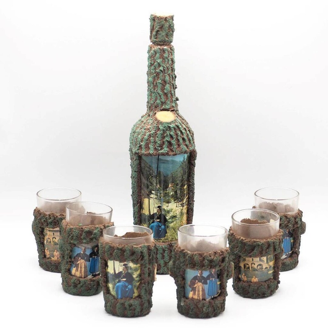 Arcoroc Italian Decanter & Glass Set Tree Bark - Etsy