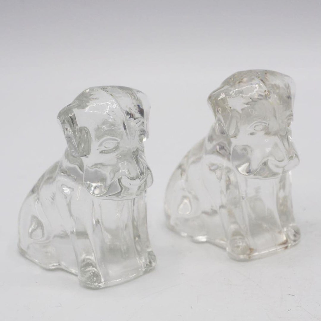 Pair of Clear Glass Scotty Dog Figurine - Etsy