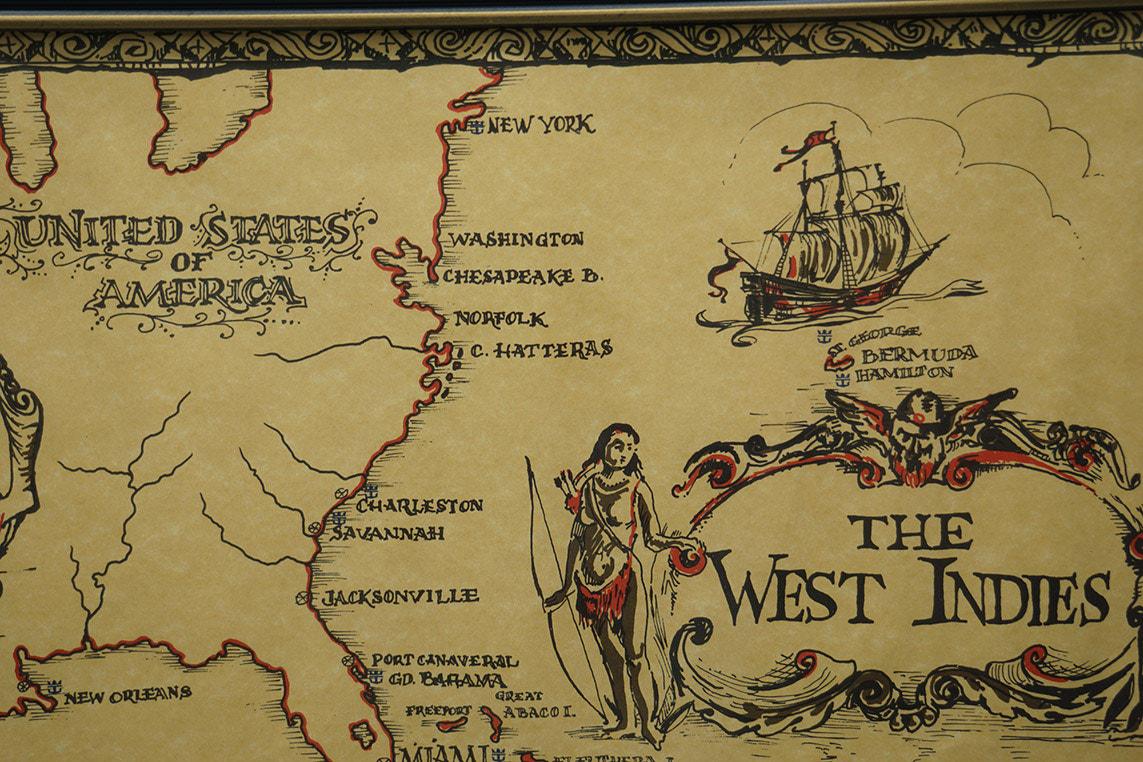 Map of Royal Caribbean Cruise Line Routes in West Indies Framed - Etsy