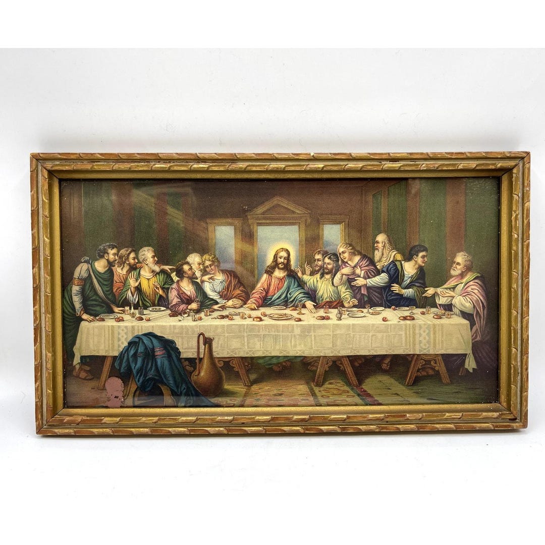Last Supper Ornate Gold Frame Print Wall Decor - Etsy