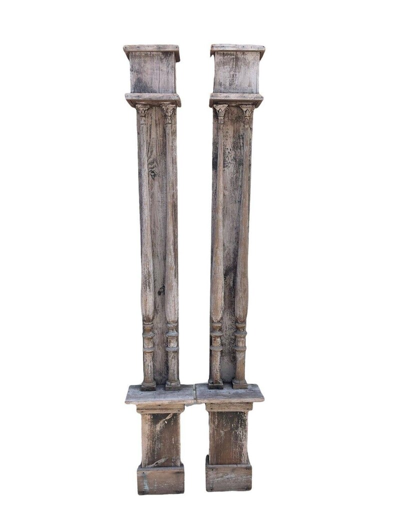 Wood Building Columns Pair 1800's Architectural Salvage Antique - Etsy