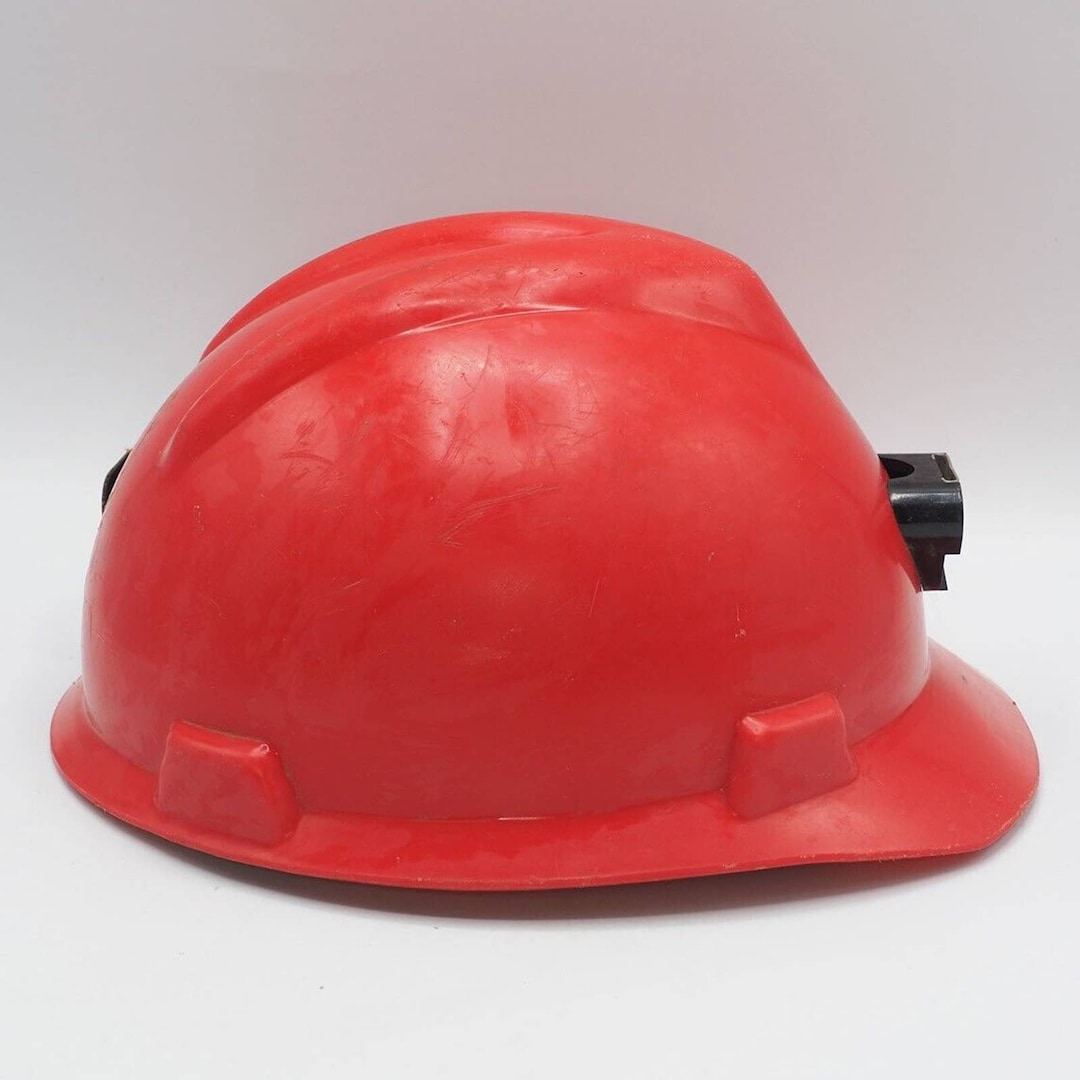 MSA V-gard ANSI Z89.1 1969 Mining Hard Hat Safety Cap Helmet W/ Lamp ...