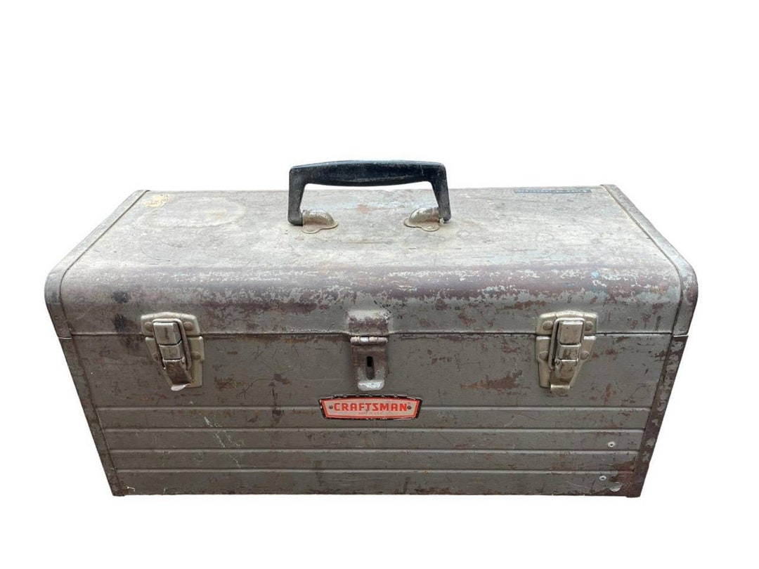 Craftsman Crown Logo Heavy Duty Tool Box Gray With Tray 18in Made in ...