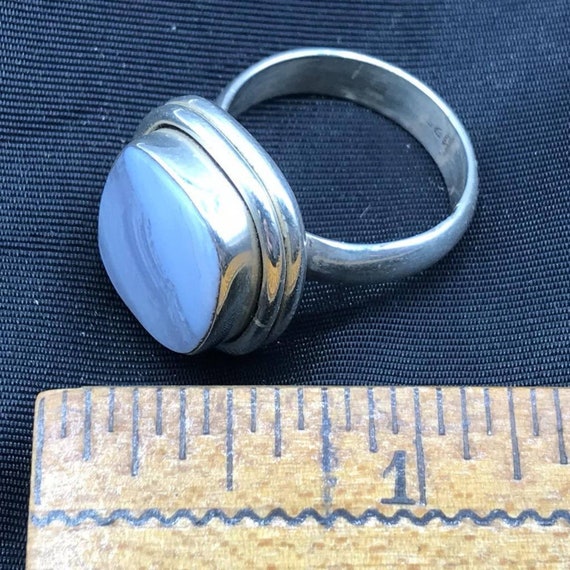 Vintage Light Blue Sterling Silver Ring Size 8 - Gem