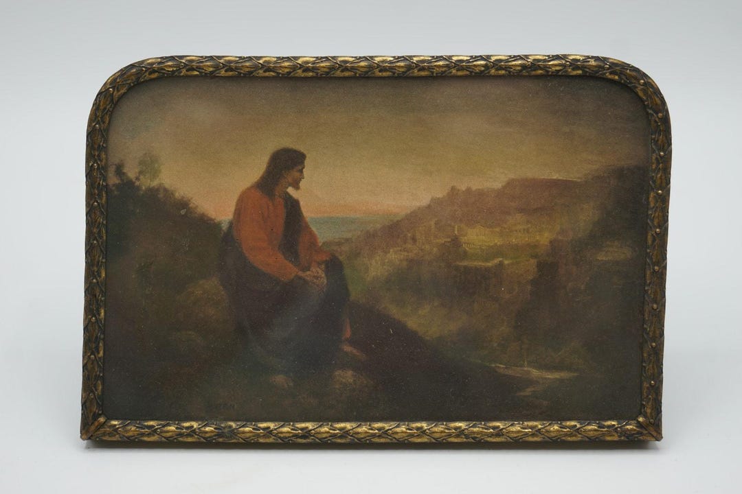 Christ Weeping Over Jerusalem William Hole C1905 Framed Antique Print ...