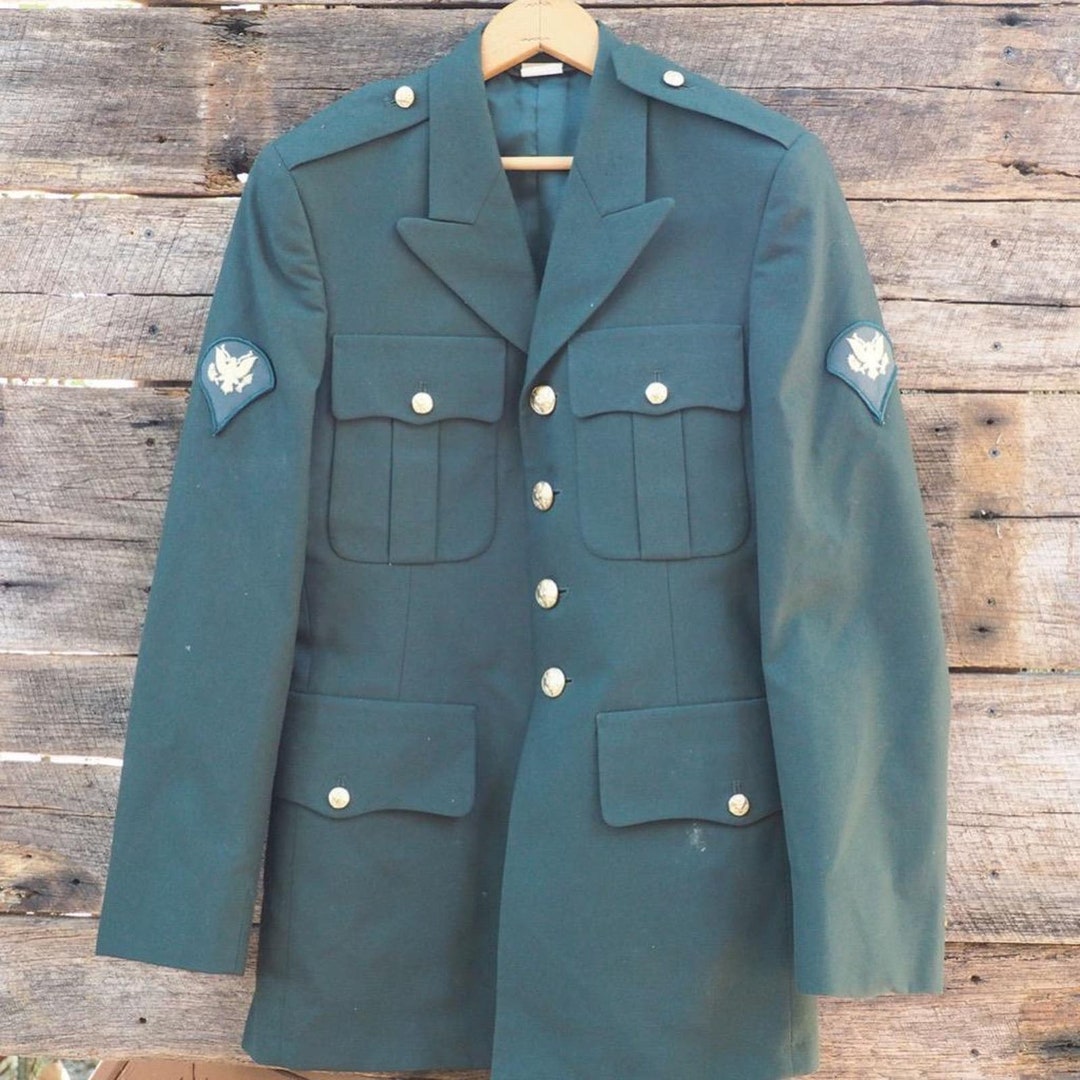 Vintage US Army Green Dress Jacket Coat 36R - Etsy