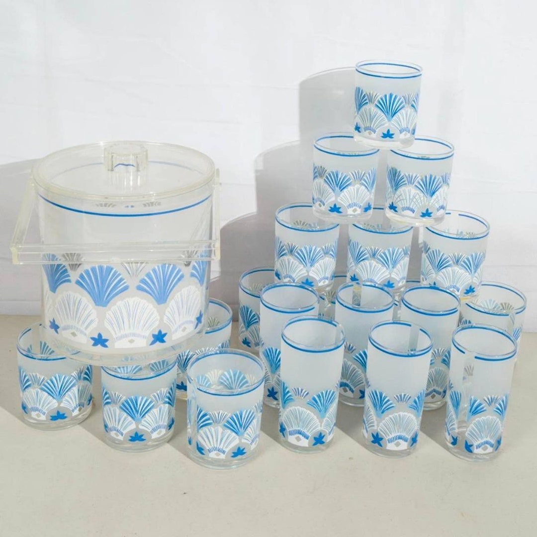 Stotter Plastic Bar Set Tumblers Cups Glasses 21 Piece Ice Bucket Pool ...