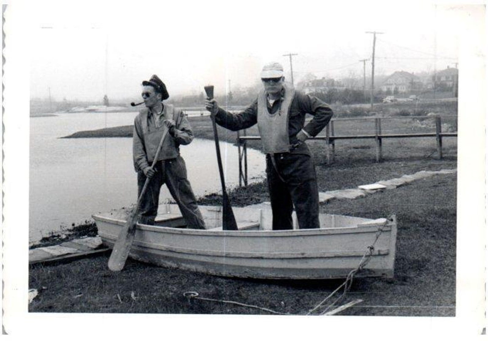 Vintage Black & White Photograph 1940's Men on Boat World Famous ...