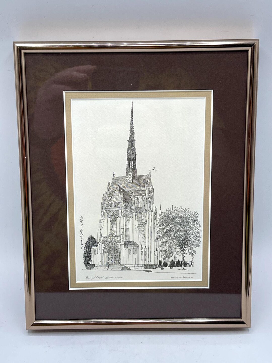 Nevin Robinson Artist Pittsburgh Heinz Chapel Signed Print Framed - Etsy