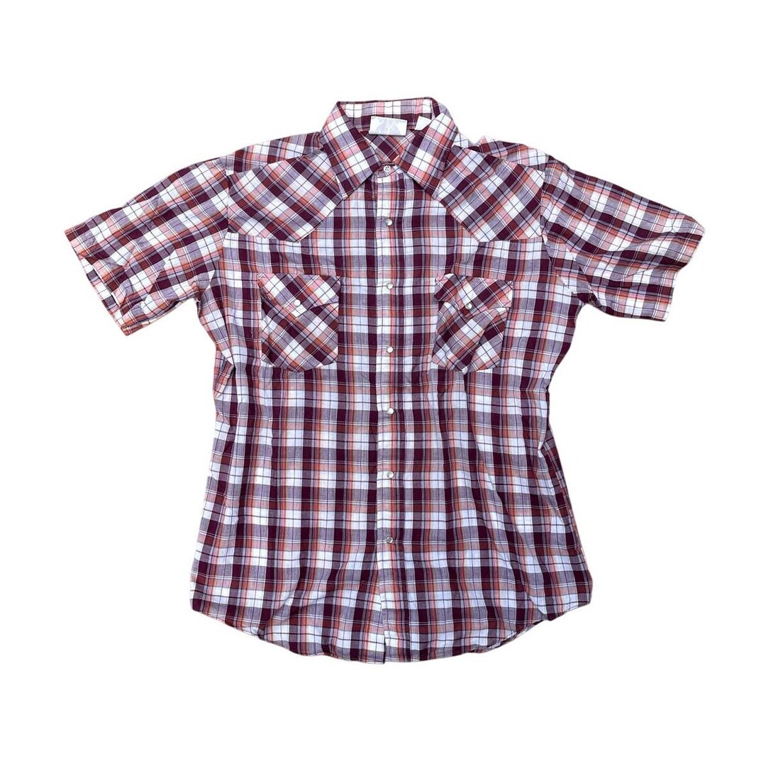 PJ Western Wear by Mareh Plaid Pearl Snap Men’s Cowboy Shirt Line ...