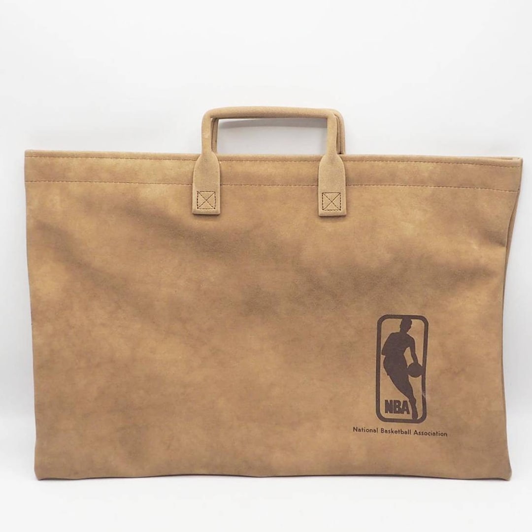 Vintage NBA Basketball Briefcase Attache Laptop Bag 1970's Faux Suede ...