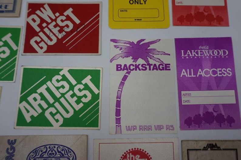 Lot of 19 Concert Backstage Pass 1970's 1980's 1990's Cloth - Etsy
