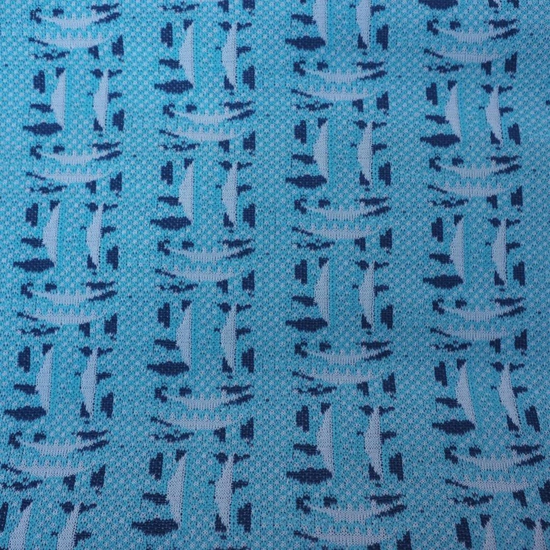 Fabric 1970's 1960's Blue Pattern Polyester Fabric 58"x96" - Etsy