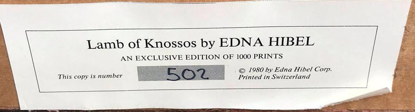Edna Hibel Lamb of Knossos Lithograph Vintage Gilded Frame - Etsy