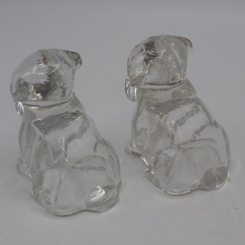 Pair of Clear Glass Scotty Dog Figurine - Etsy
