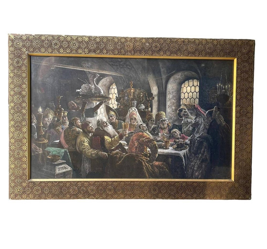 A Boyar Wedding Feast by Konstantin Makovsky 1883 Ornate Framed ...