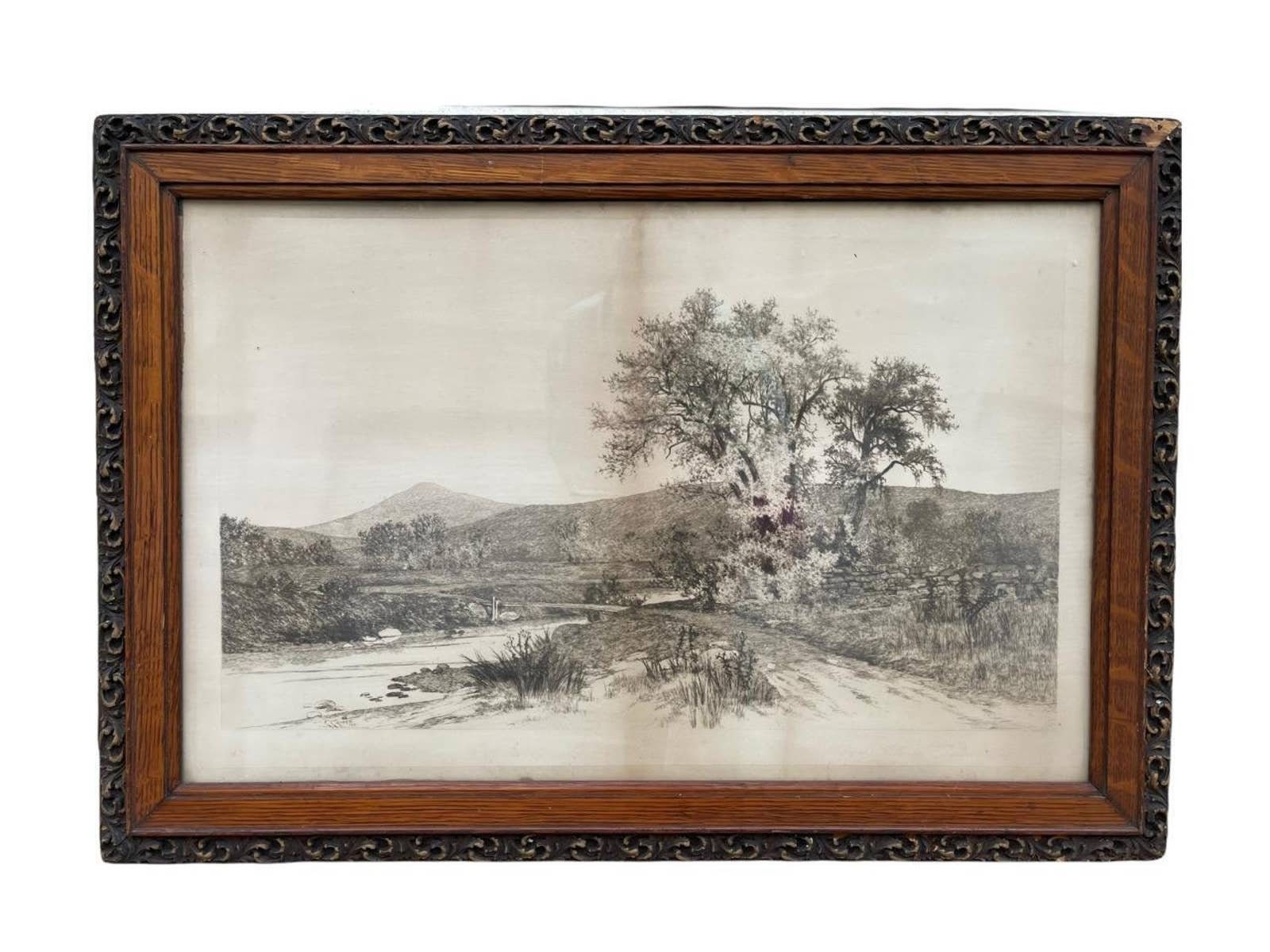 Antique Ernest C. Rost Etching Print Framed Pastoral Country Scene - Etsy