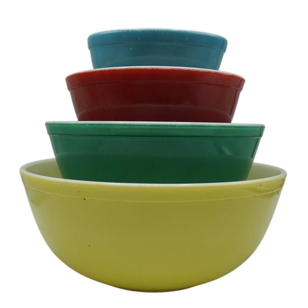 Set of 4 Pyrex Mixing Bowls Primary Colors Nesting Mixing Bowls - Etsy