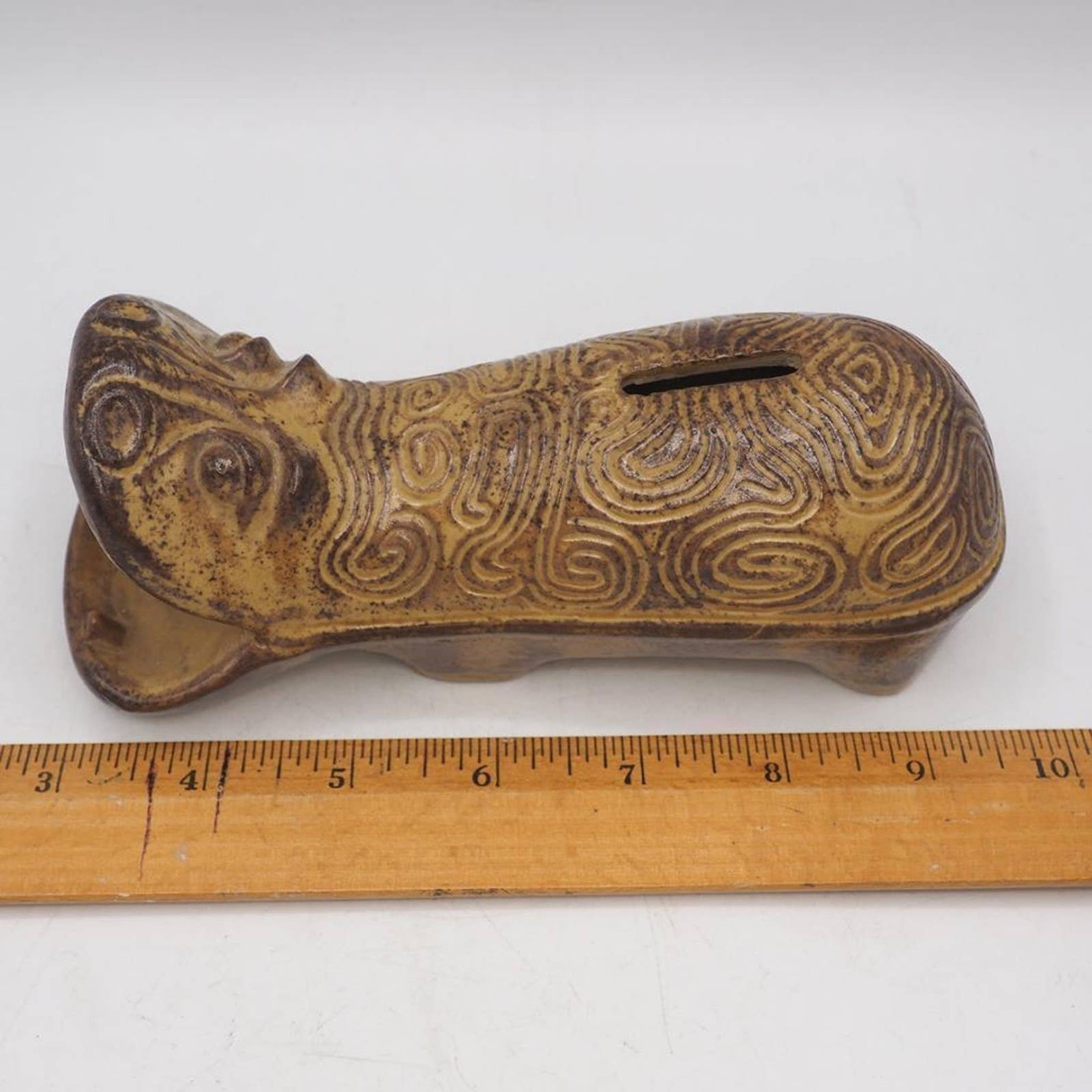 Hippopotamus Piggy Bank Stoneware Ceramic MCM - Etsy