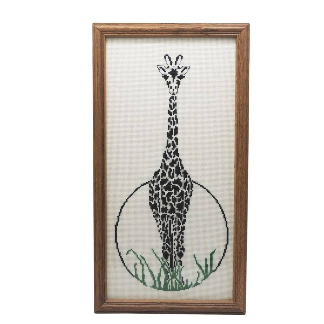 Vintage Giraffe Needlepoint Embroidery Framed - Etsy