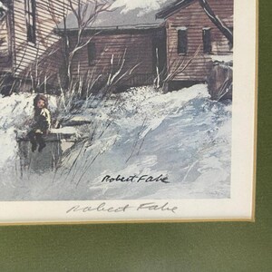 Robert Fabe (1917-2004) Girl and House in Snow Signed Framed Matted ...