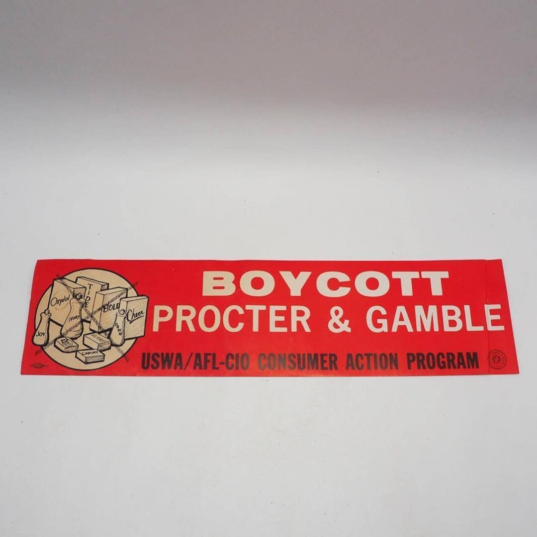 Bumper Sticker Boycott Proctor & Gamble USWA Union 1960's Vintage - Etsy
