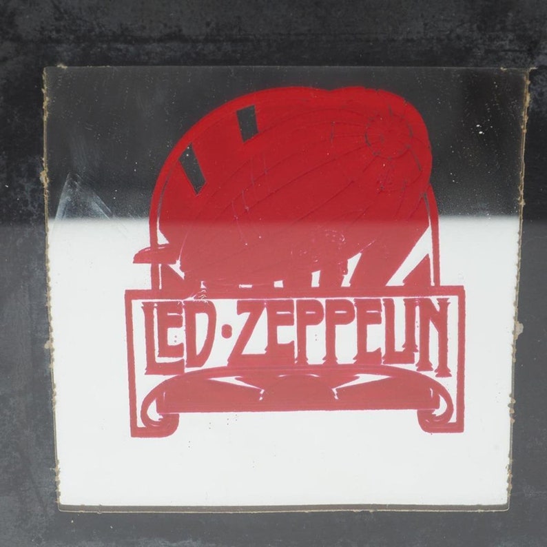 Led Zeppelin Carnival Prize Glass Mirror Framed Red Mothership Vintage ...