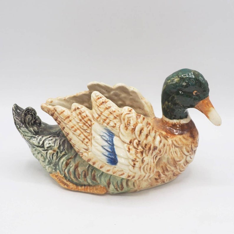Hand Painted Japanese Mallard Duck Planter Occupied Japan 1950's - Etsy