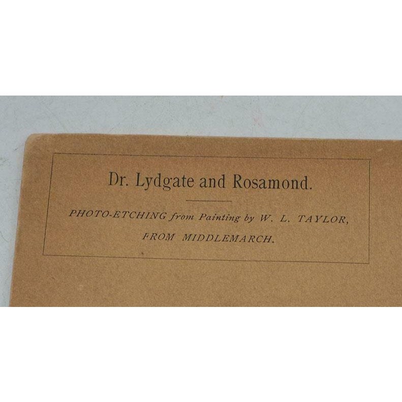 Antique Photo Etching on Silk Middlemarch Dr. Lydgate & Rosamond by W.L ...