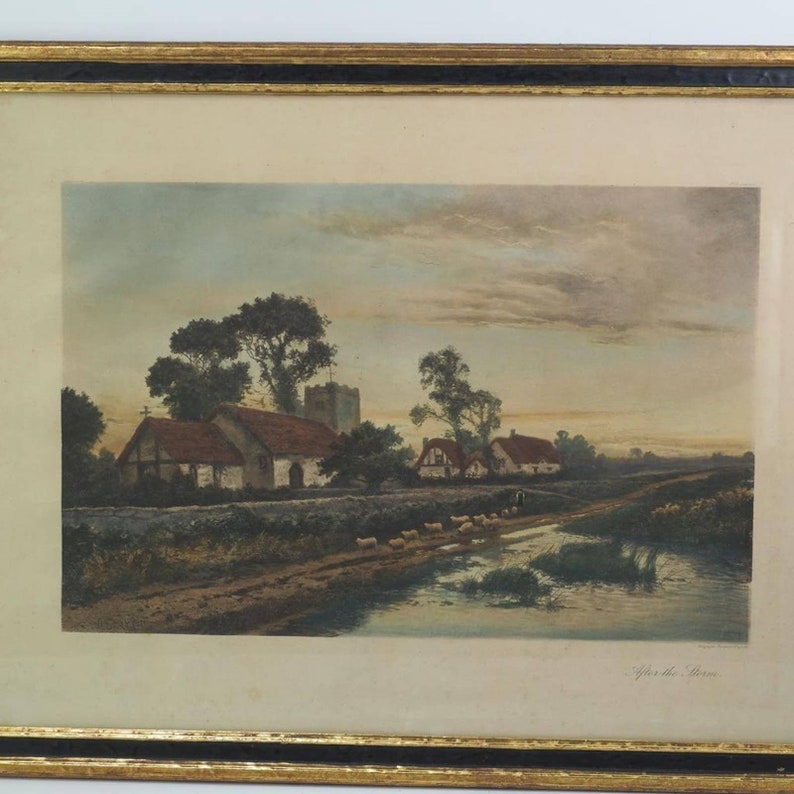 Antique Daniel Sherrin Lithograph Print After the Storm Framed - Etsy