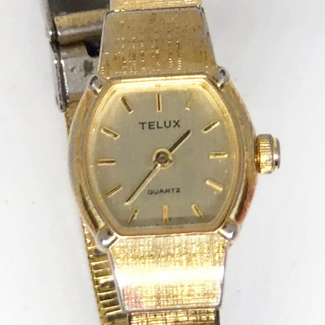 Vintage Telux Ladies Winder Watch Gold Tone Thin Band Bracelet 7384 - Etsy
