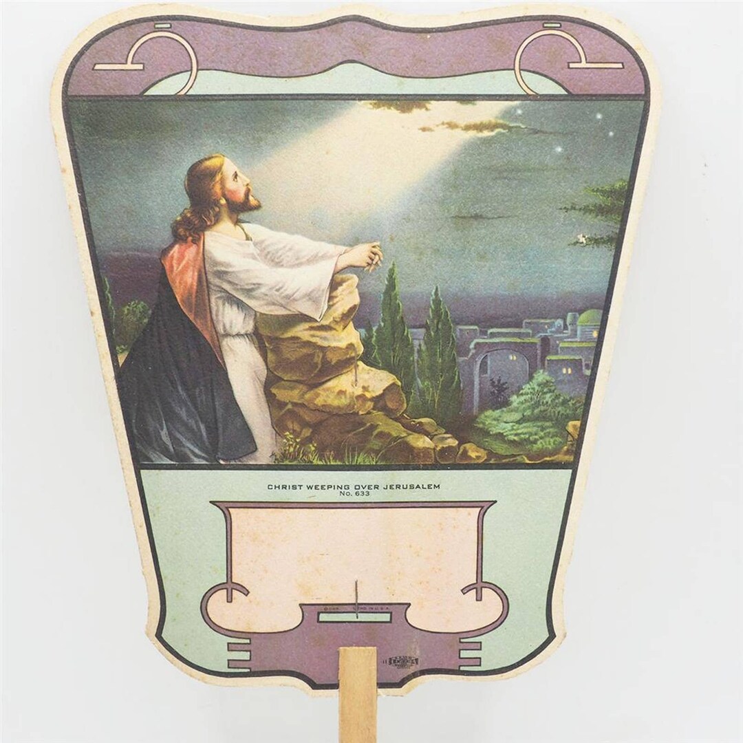 Vintage Fan Jesus Christ Southern Sales Jeweler Bassett Virginia ...
