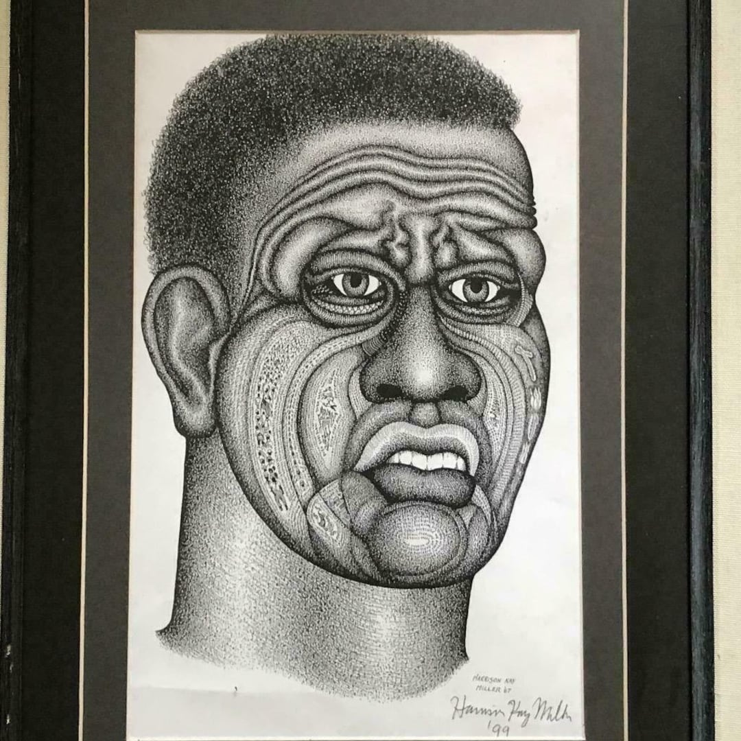 Framed Print the Black Head Harrison Kay Miller Ink on Paper - Etsy