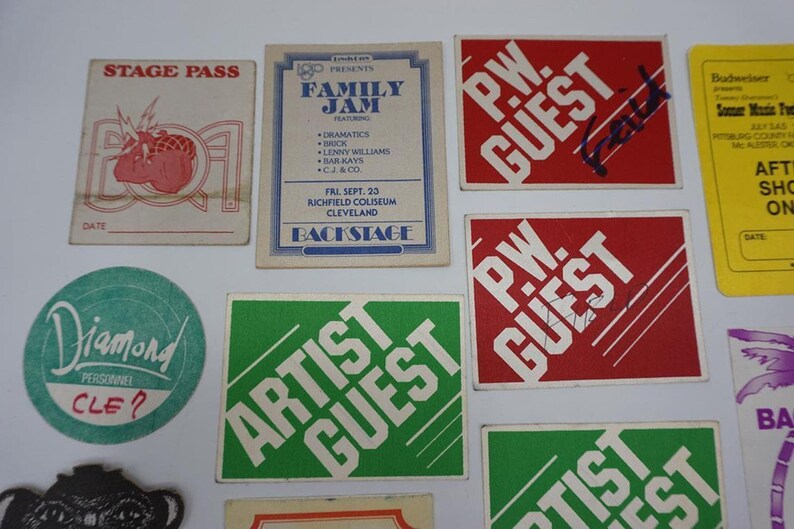 Lot of 19 Concert Backstage Pass 1970's 1980's 1990's Cloth - Etsy