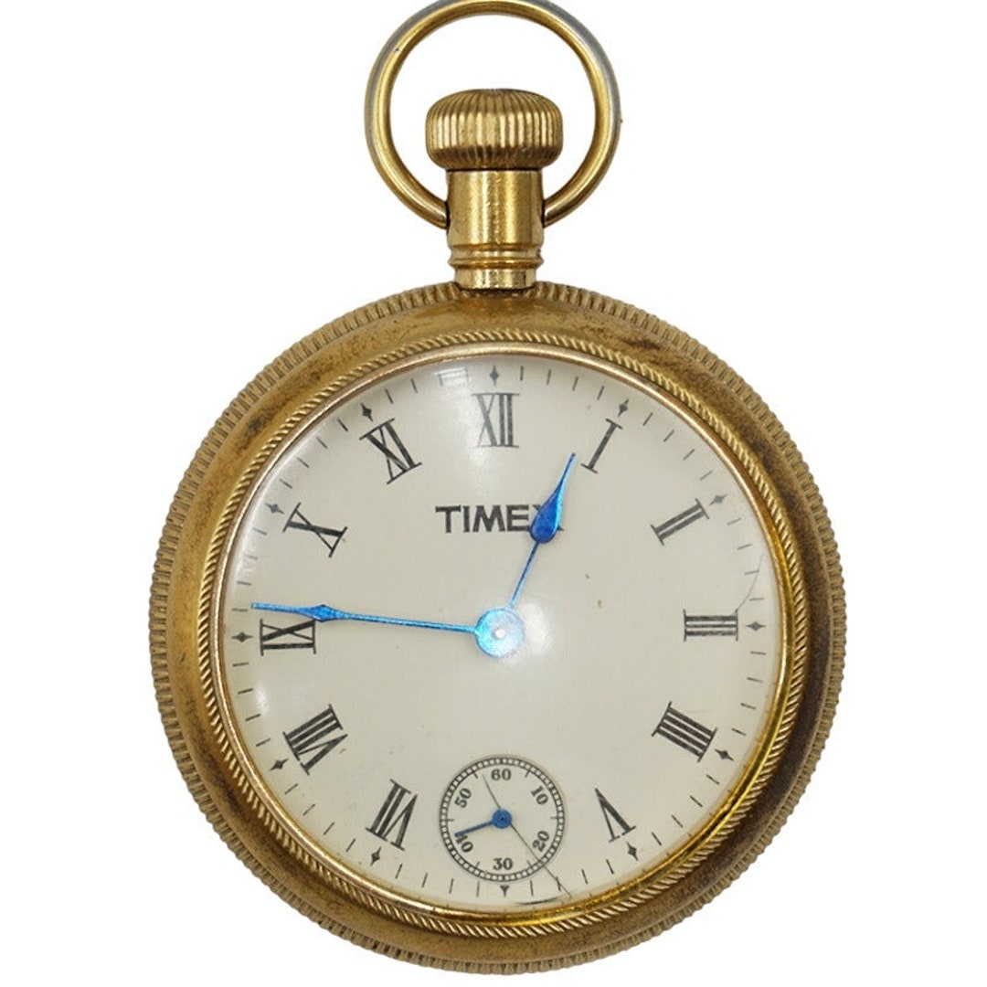 Timex Pocket Watch Open Face Gold Tone Case - Etsy