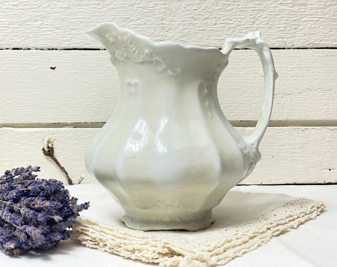 Vintage English Ironstone Pitcher | White Ironstone Pitcher - Etsy