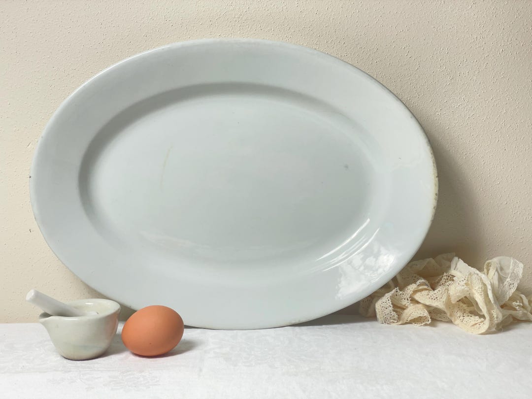 Large Antique Ironstone Platter | White English Ironstone Platter | JW ...