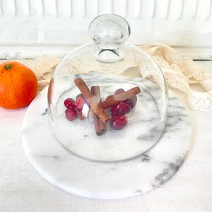 Small Glass Cloche With Marble Plate - Vintage Display Dome - Etsy