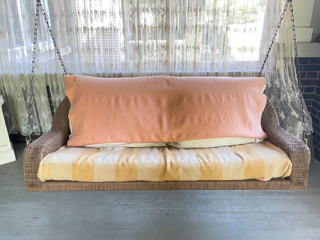 Vintage Peach Wool Blanket: Twin Size, Satin Trim - Etsy