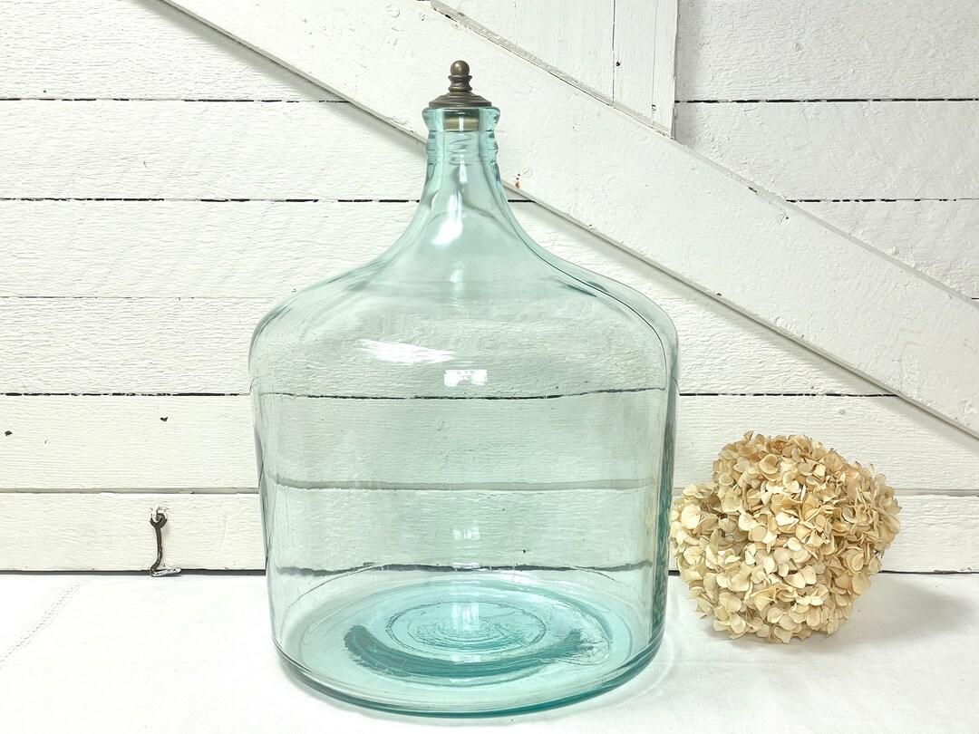 Huge Antique Wine Bottle | Blue Vintage Wine Bottle With Cork | Large ...