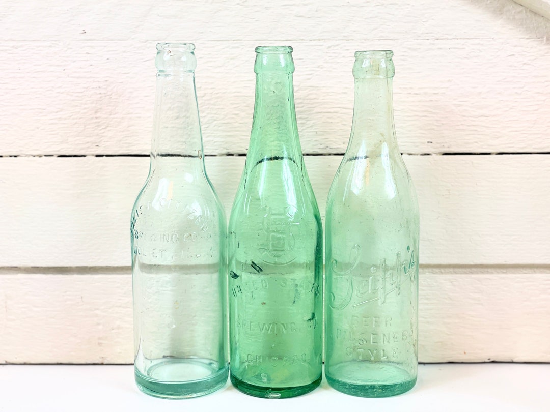 Vintage Apothecary Bottles Antique Beer Bottles Set of 3 Man Cave Decor ...